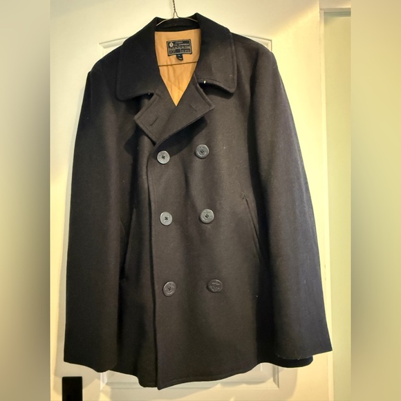 J. Crew | Jackets & Coats | J Crew Navy Blue Wool Coat Large | Poshmark